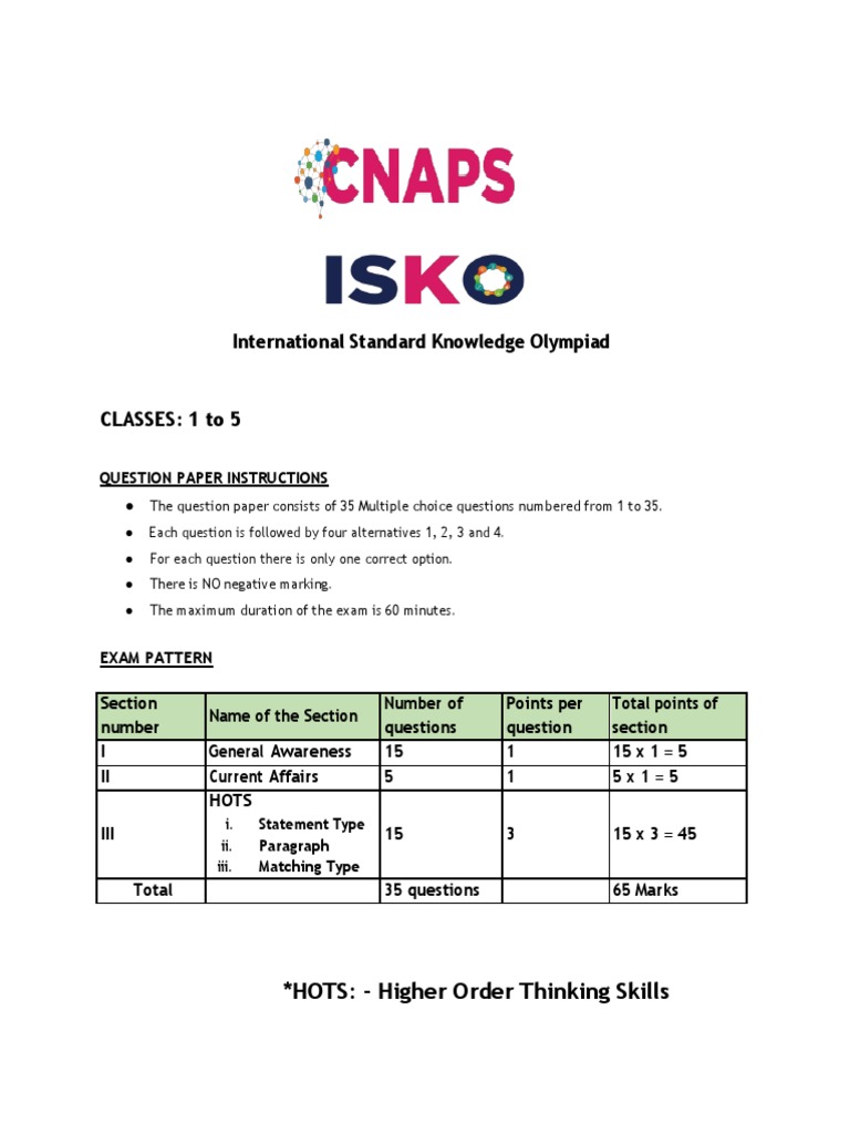 Isko Pattern Pdf Test Assessment Multiple Choice