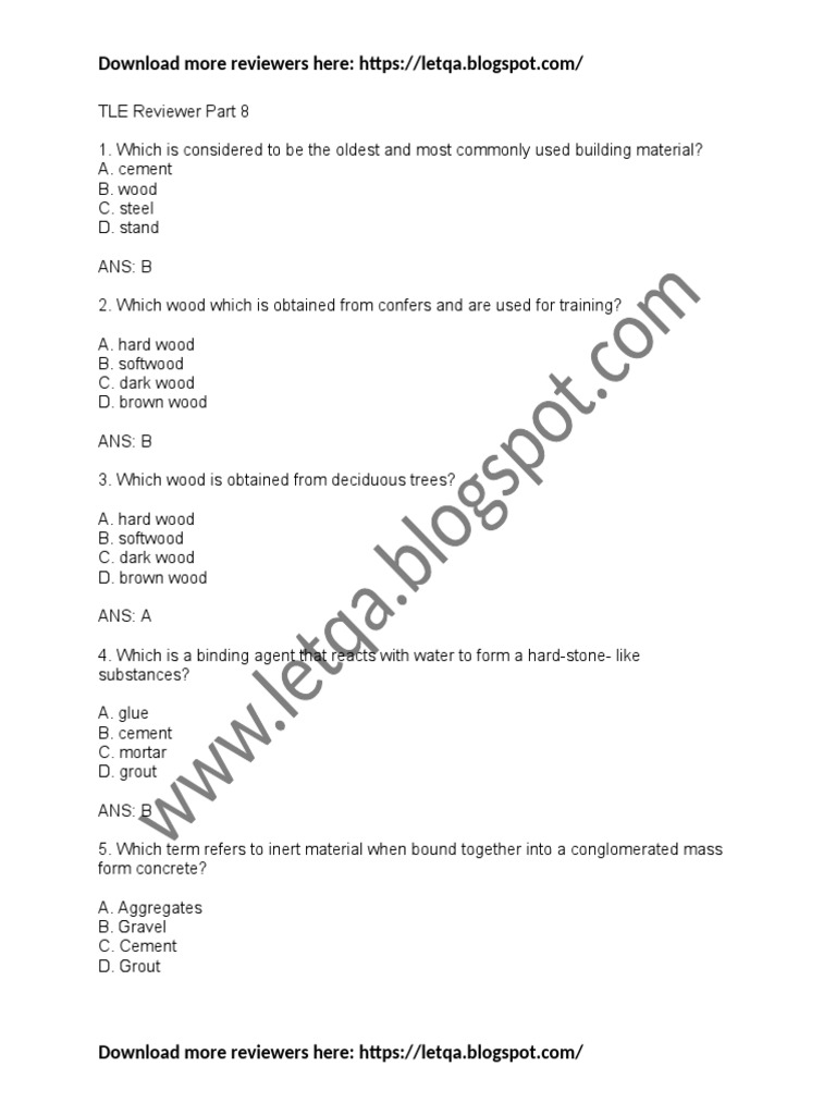 TLE Part 8 | PDF | Wood | Lumber