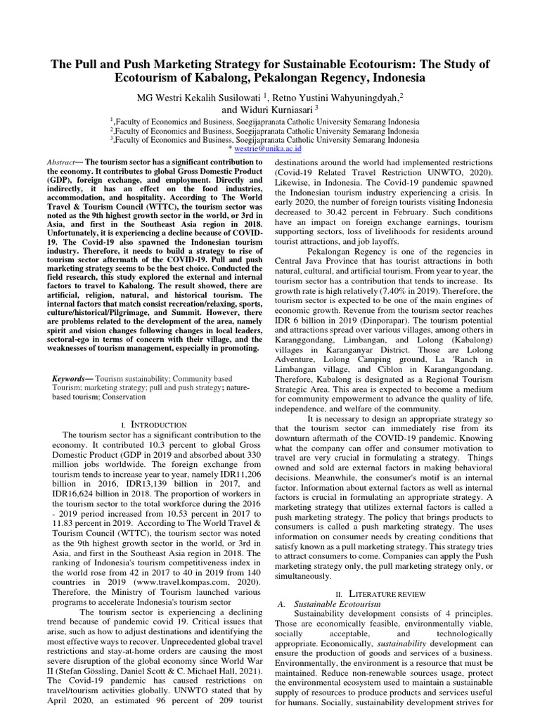 Article - ICBE Unika Semarang | PDF | Tourism | Marketing