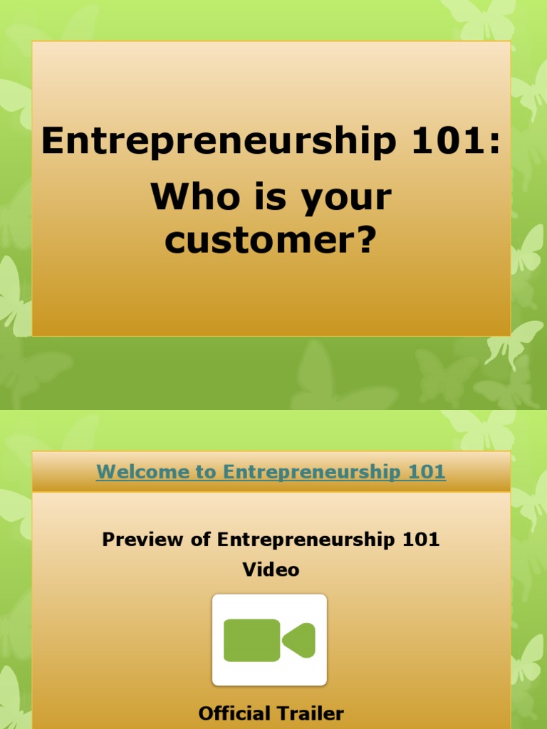 Ent 101 | PDF | Entrepreneurship | Market Segmentation