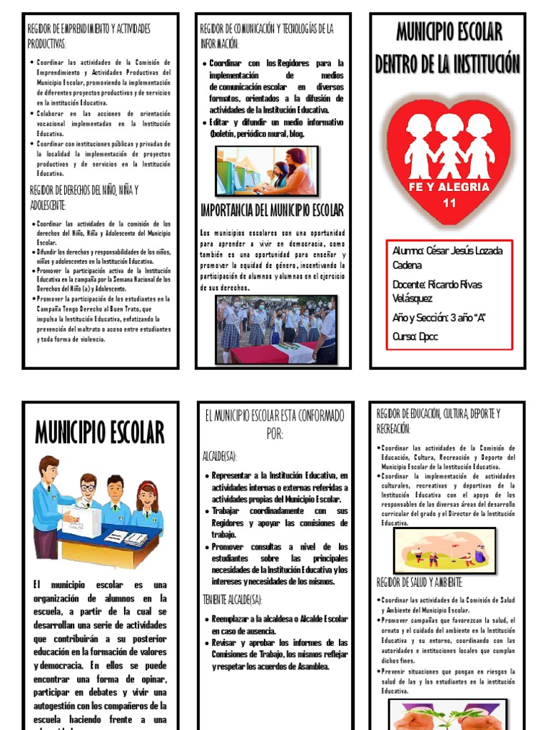 Triptico Municipio Escolar | PDF | Alcalde