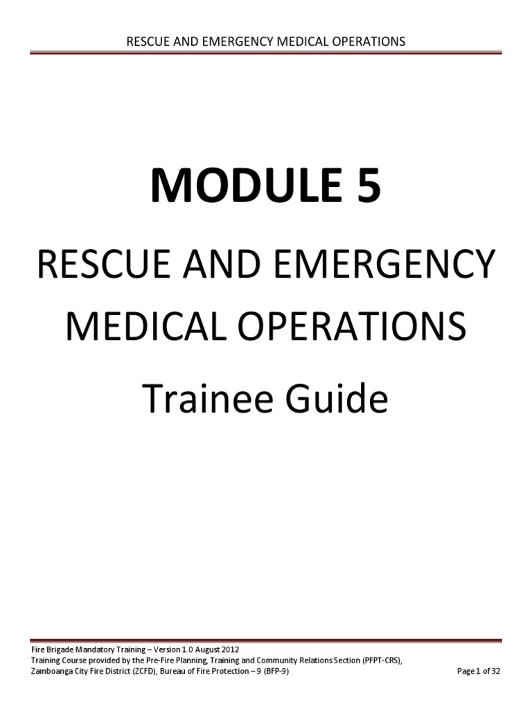 BFP Rescue and Emergency Operations Guide | PDF | Cardiopulmonary ...