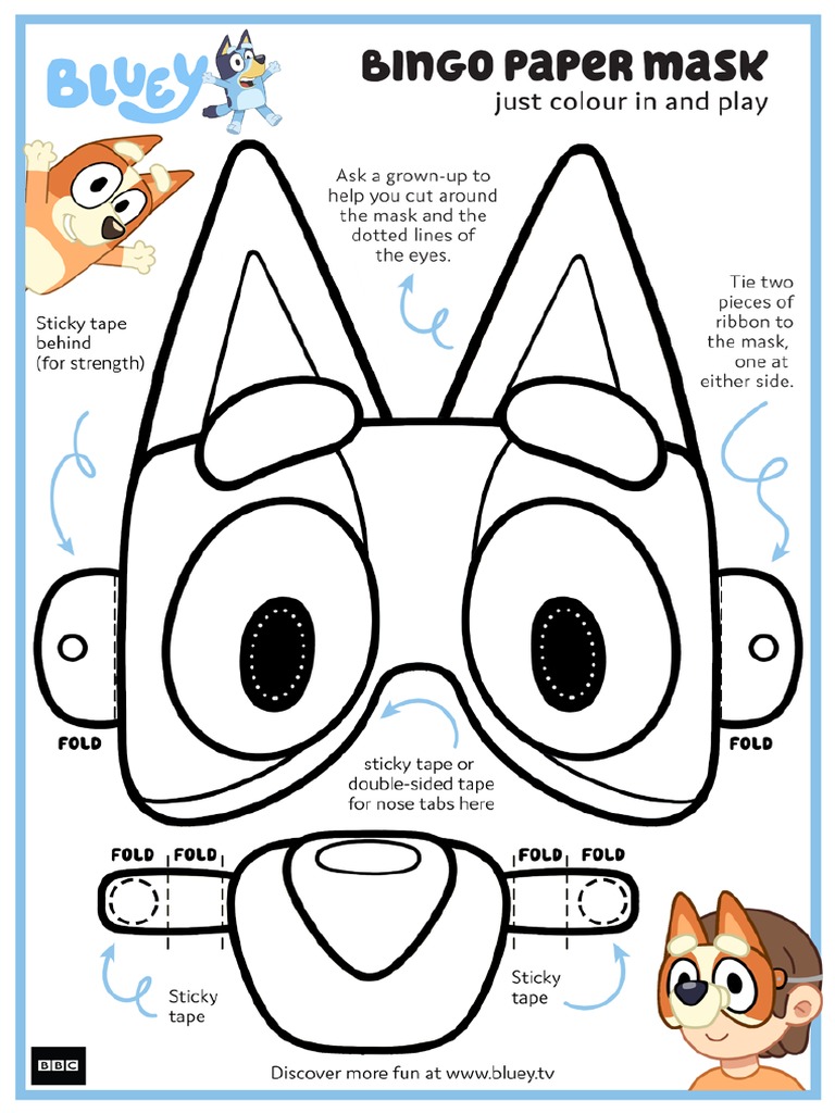 Bluey and Bingo Paper Mask | PDF