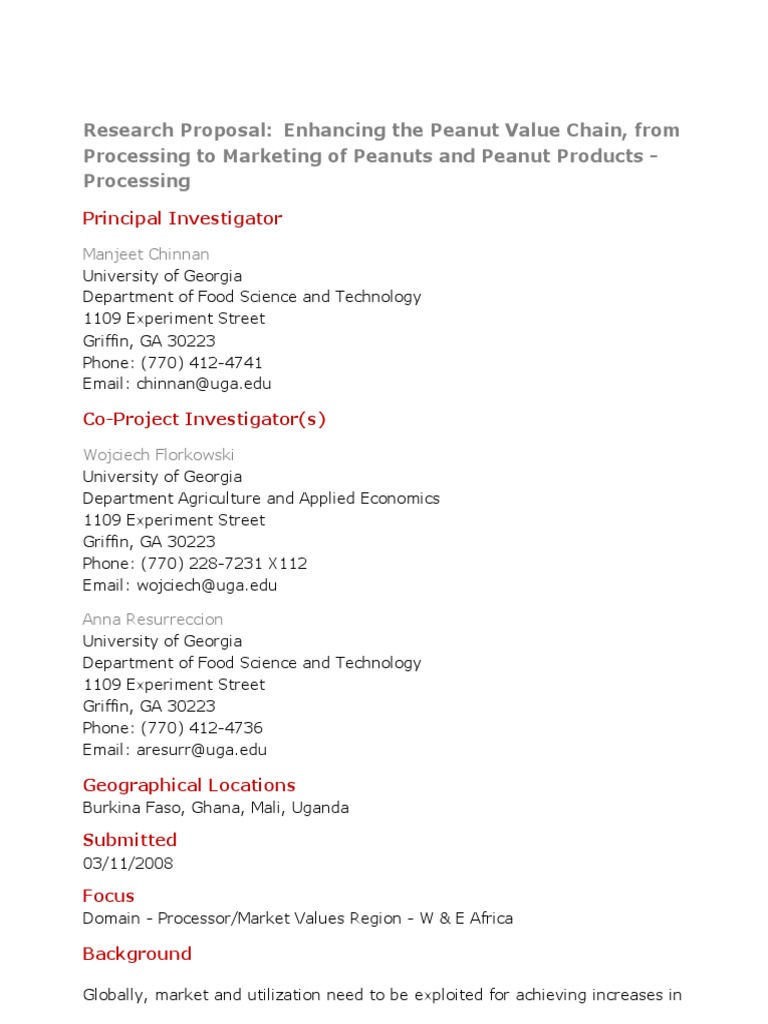 Proposal Project of Peanut Production | PDF | Entrepreneurship ...