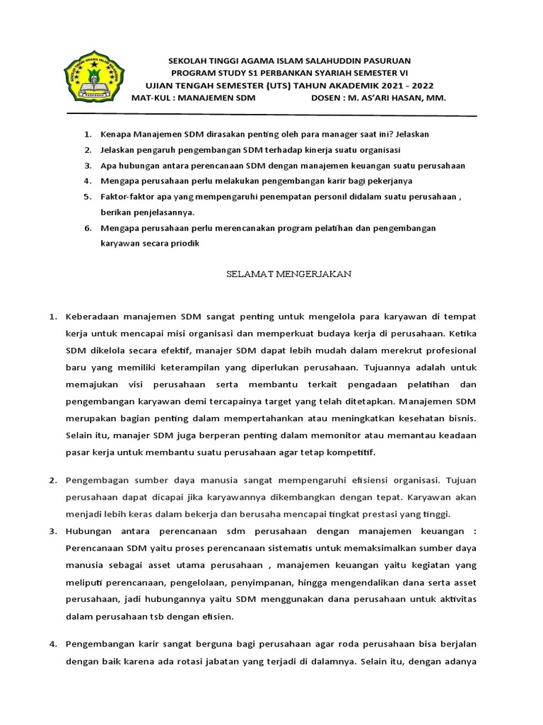 UTS M. Rio Santoso | PDF