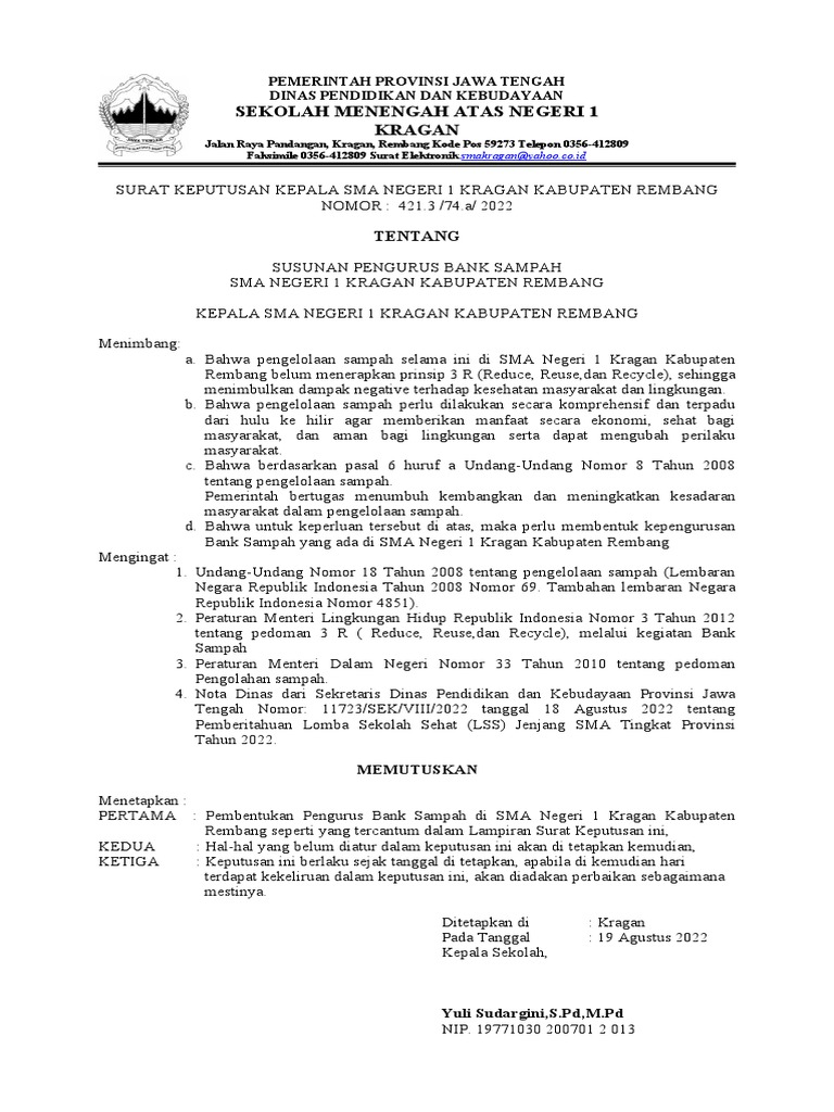 SK Bank Sampah | PDF