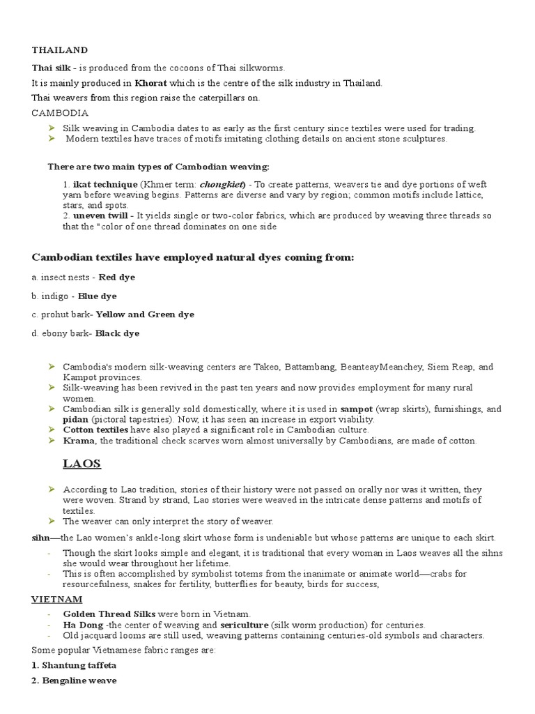 Grade 8 Hand Out | PDF | Weaving | Textiles