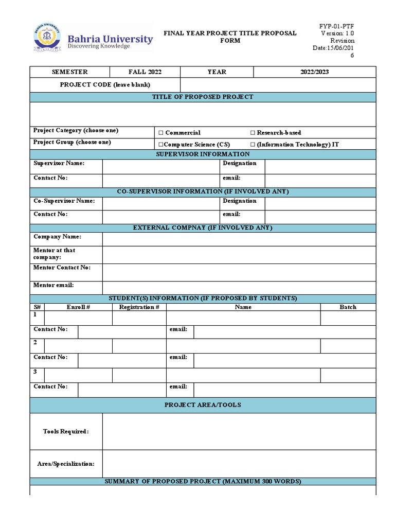 FYP - Proposal Form - Annex A | PDF | Psychotherapy | Virtual Reality