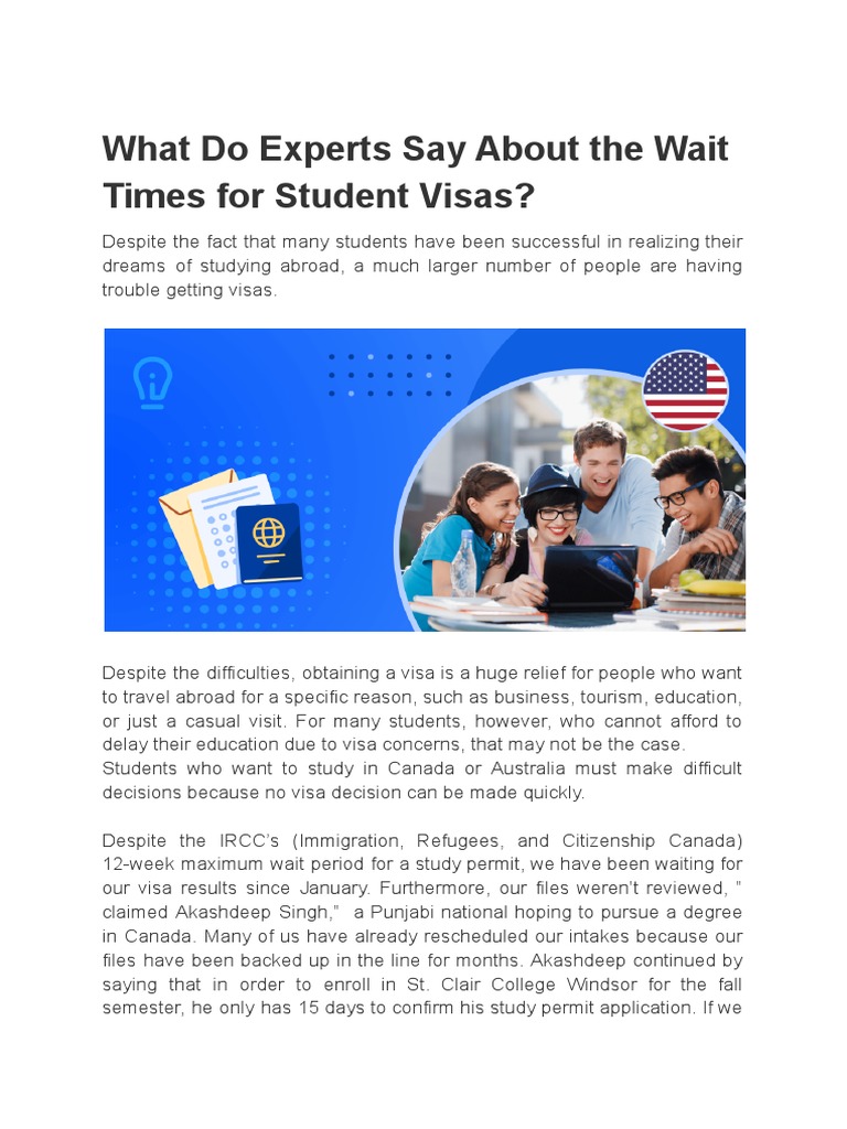 What Do Experts Say About The Wait Times For Student Visas? | PDF ...