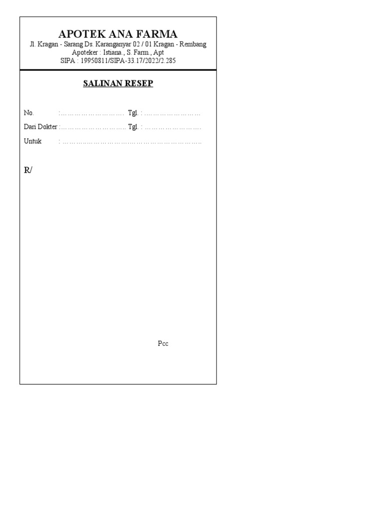 Salinan Resep | PDF