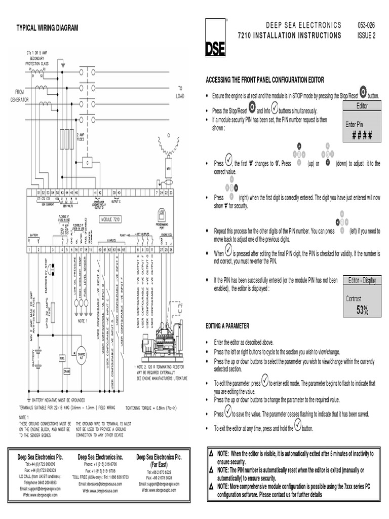 DSE 7210 - Installation - Instructions | PDF | Electric Generator ...