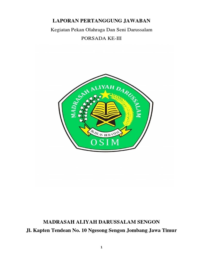 4 Laporan Kegiatan Osim Porsada | PDF