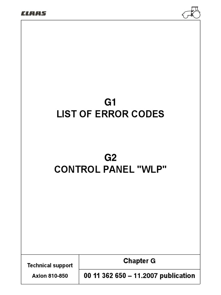 Coduri Eroare Claas Axion | Download Free PDF | Computing | Equipment