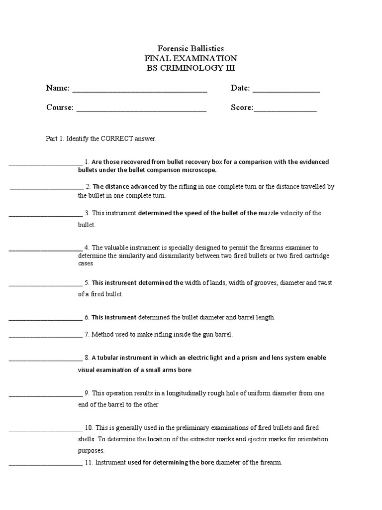 Forensic Ballistics Final | PDF | Bullet | Gun Barrel