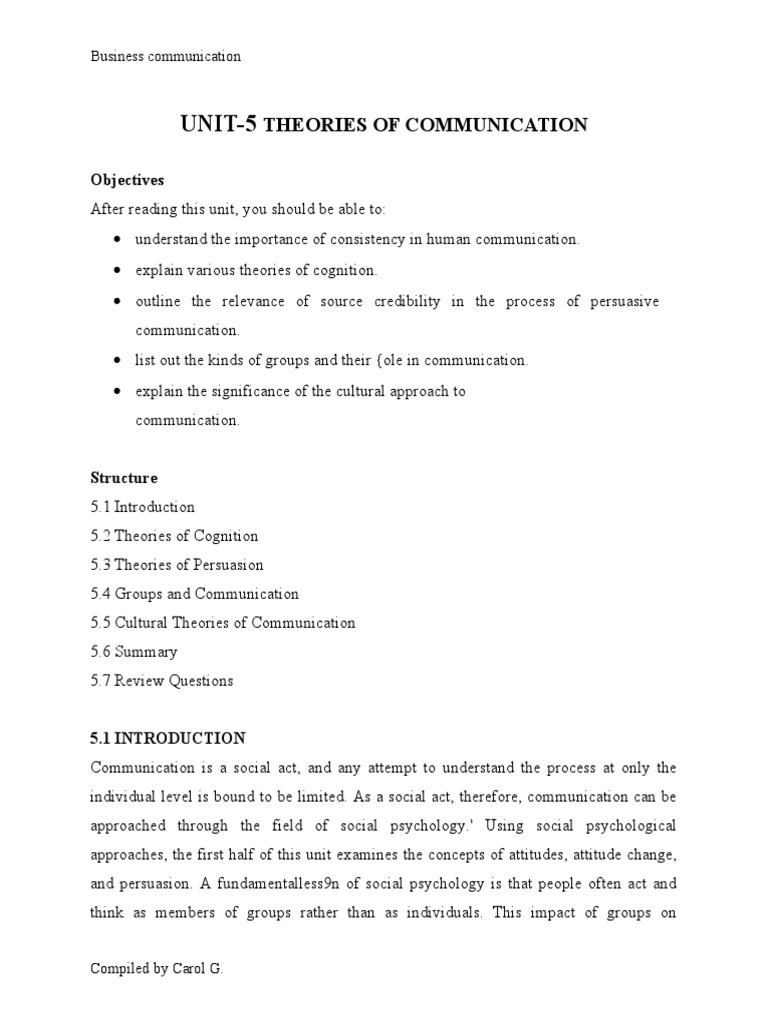 Theories of Communication Explained | PDF | Attitude (Psychology ...