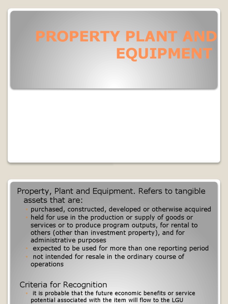 GAM-property Plant and Equipment | Download Free PDF | Depreciation ...