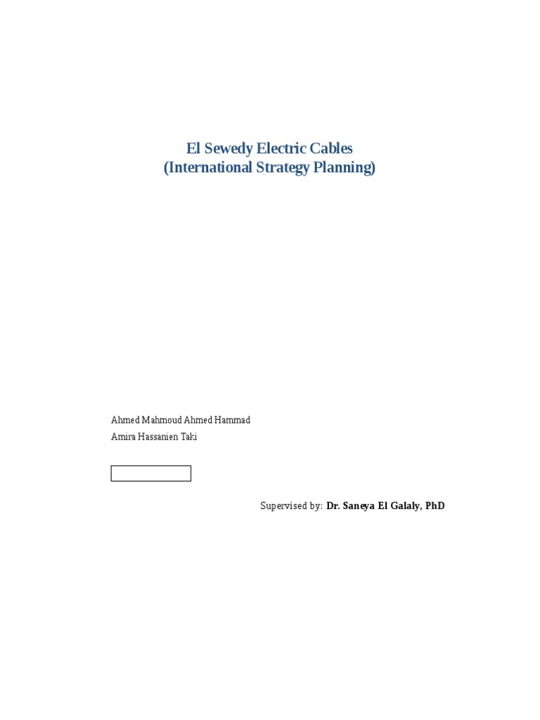 Elsewedy Electric Cables International Business and Global Strategy Final Version | PDF ...