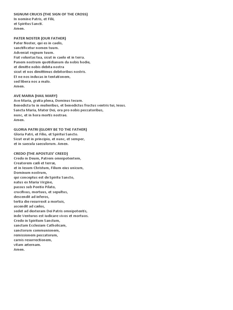 Latin Prayers | PDF