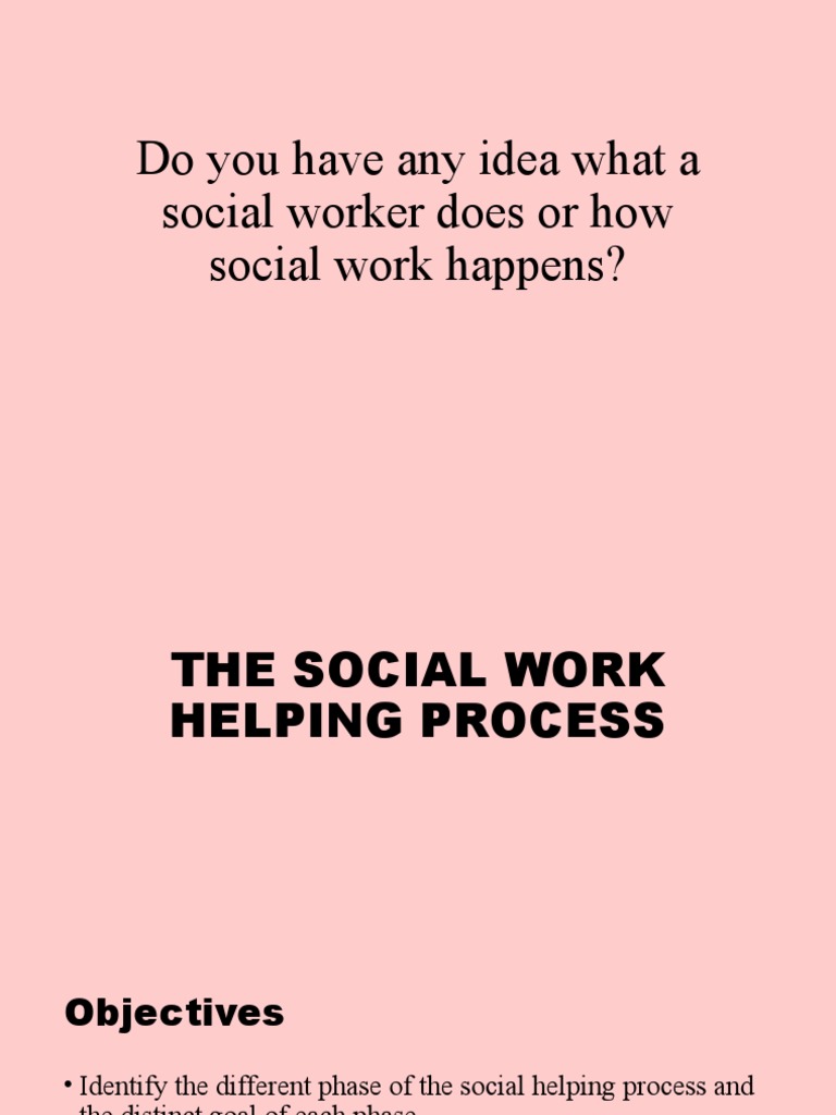Social Work Helping Process | PDF | Social Work | Evaluation