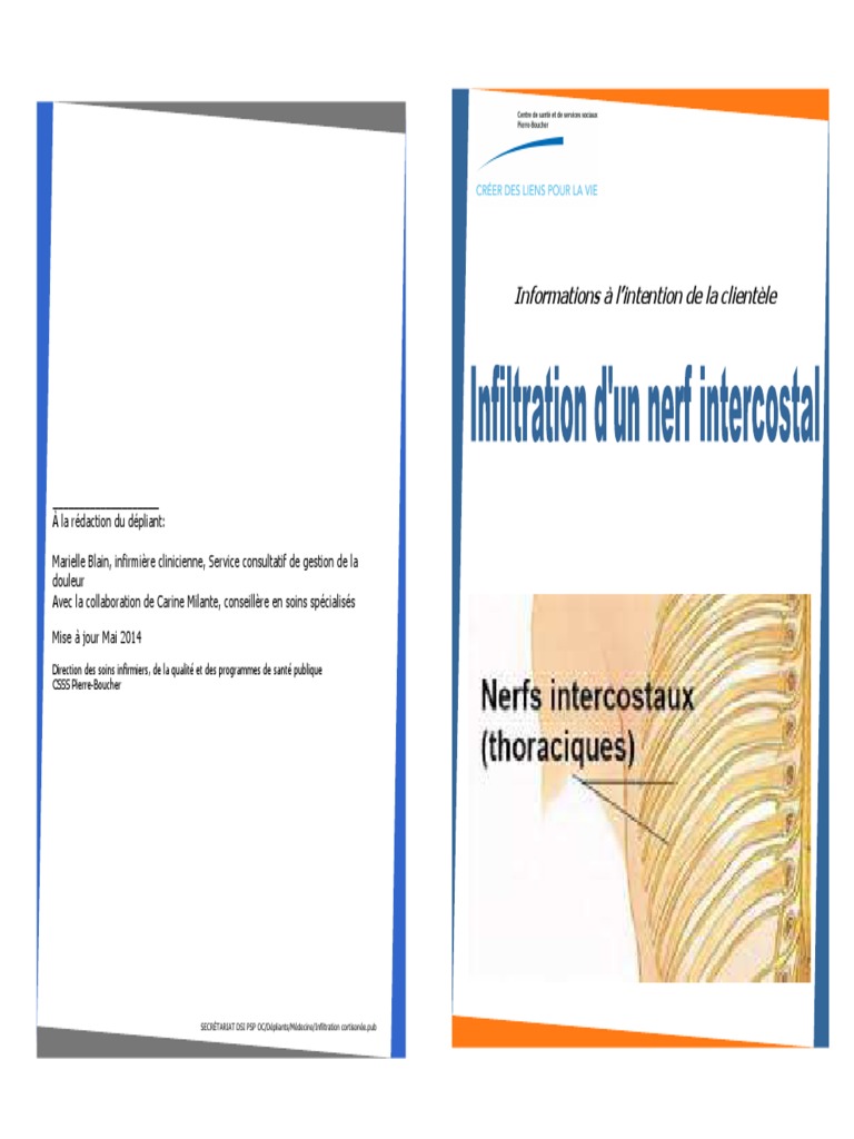Infiltration Nerf Intercostal PDF | PDF | Douleur | Anesthésie