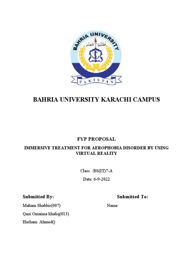 FYP Proposal | PDF | Virtual Reality | Psychotherapy