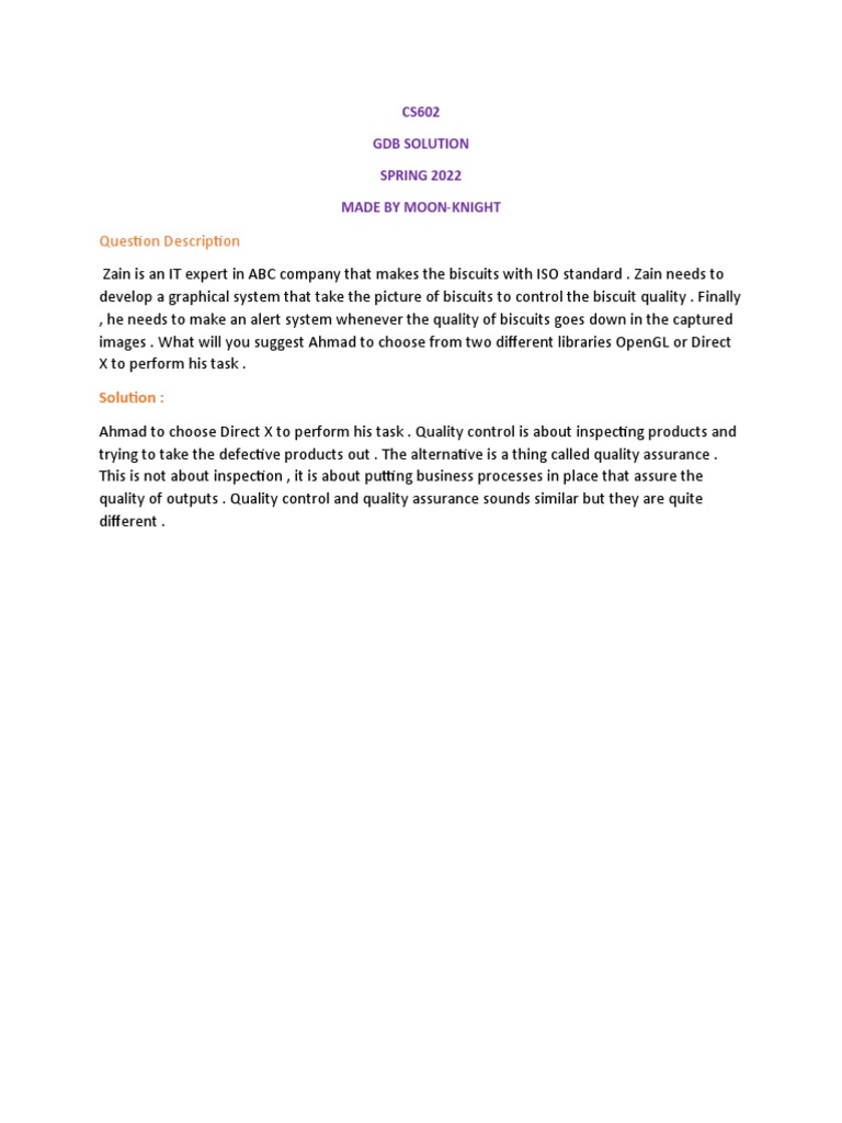CS602 GDB Solution Spring 2022 | PDF CS602 GDB Solution Spring 2022 | PDF