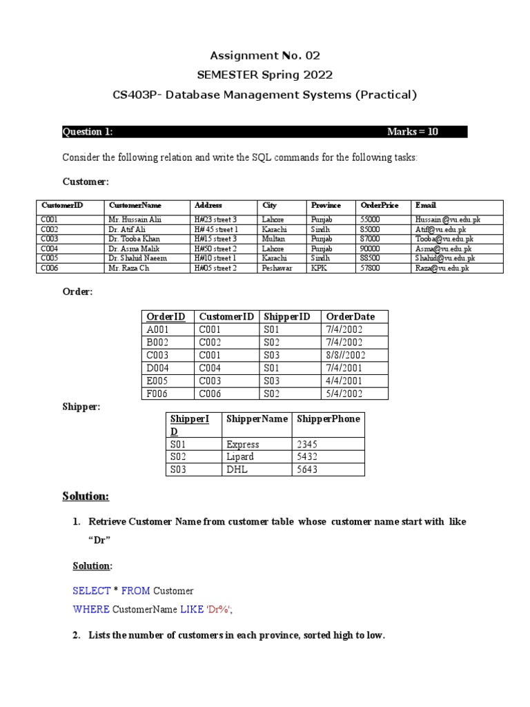 Cs403p Assignment Pdf Sql Data