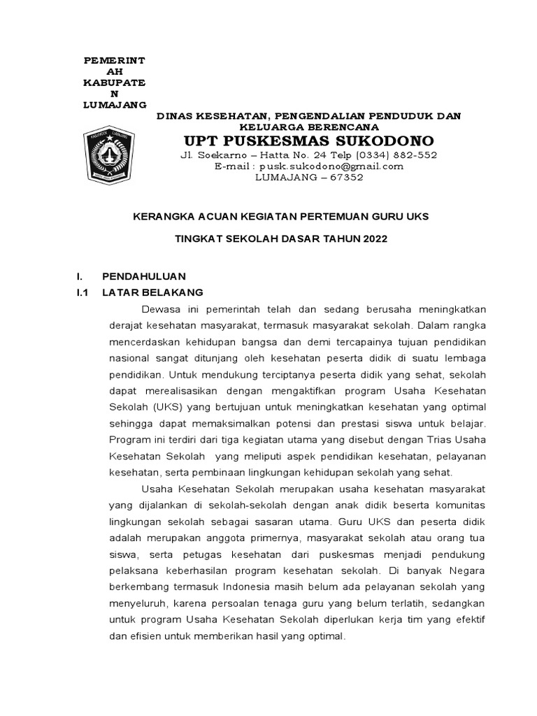 Kak Pertemuan Guru Uks 2022 | PDF