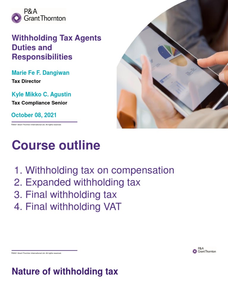 Withholding Tax Agents Duties & Resonsibilities.10.08.21.Final | PDF ...