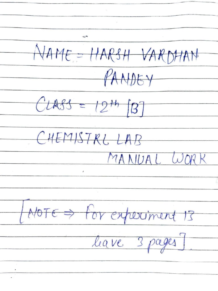 Harsh Vardhan Pandey Chem Lab Manual 14 Pages Part 2 | PDF Harsh Vardhan Pandey Chem Lab Manual 14 Pages Part 2 | PDF