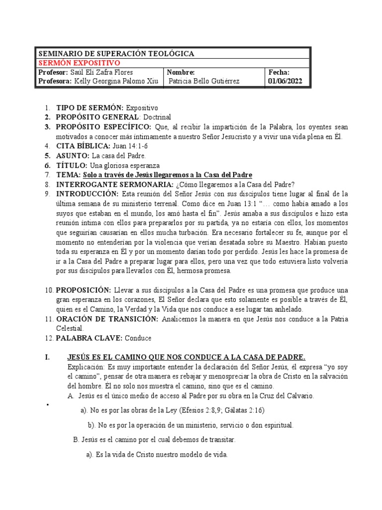 Sermon Expositivo | PDF | Cristo (título) | Jesús