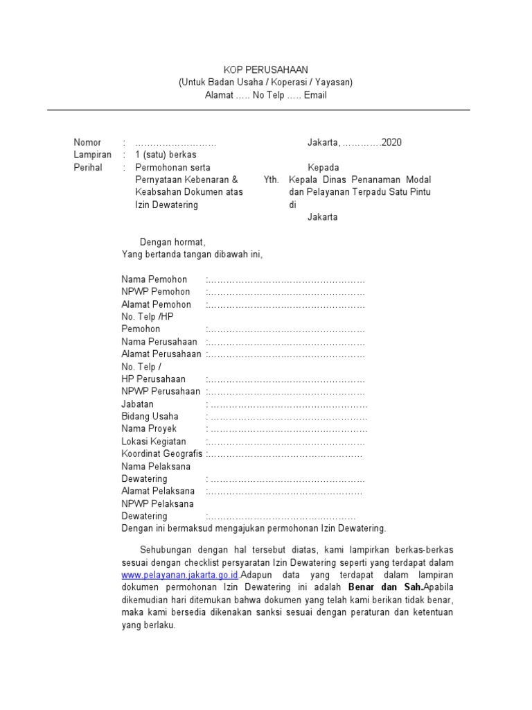 Format Permohonan 01072020 | PDF