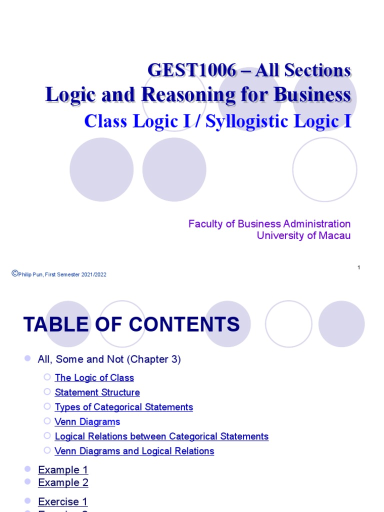 Class Logic I | PDF | Truth | Logic