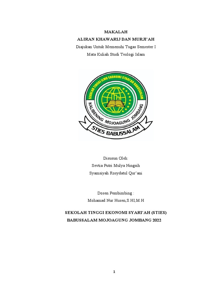Makalah Teologi Aliran Khawarij Dan Murjiah | PDF