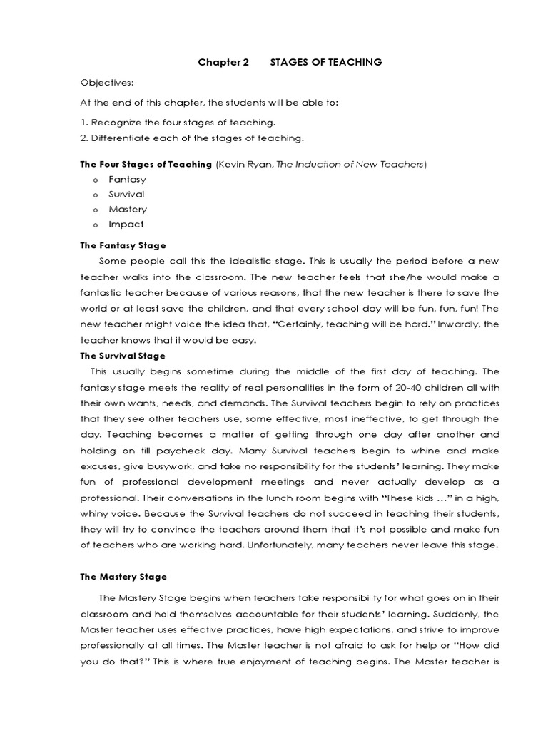 Four Stages of Teaching Explained | PDF
