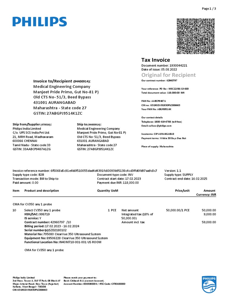Tax Invoice: Original For Recipient | Download Free PDF | Taxes | Invoice