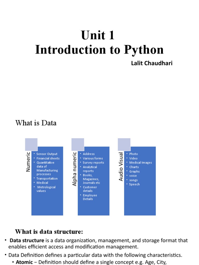 Unit1 - Introduction To Python | Download Free PDF | Python ...