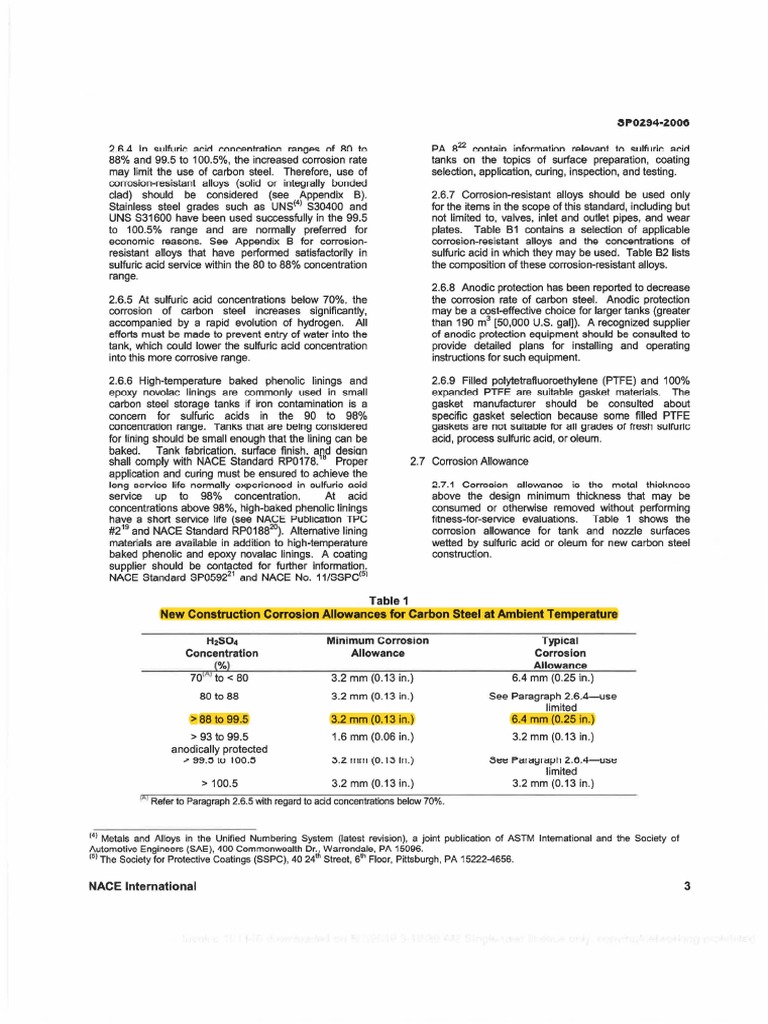 NACE 0294 Corrosion Allowances | PDF