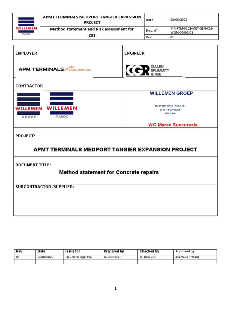 Method Statement and Risk Assessment - Concrete Repair Works Rev 02 ...