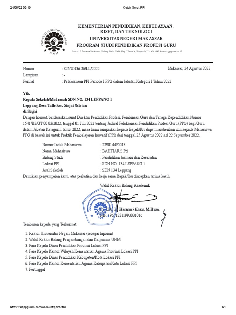 Cetak Surat PPI | PDF