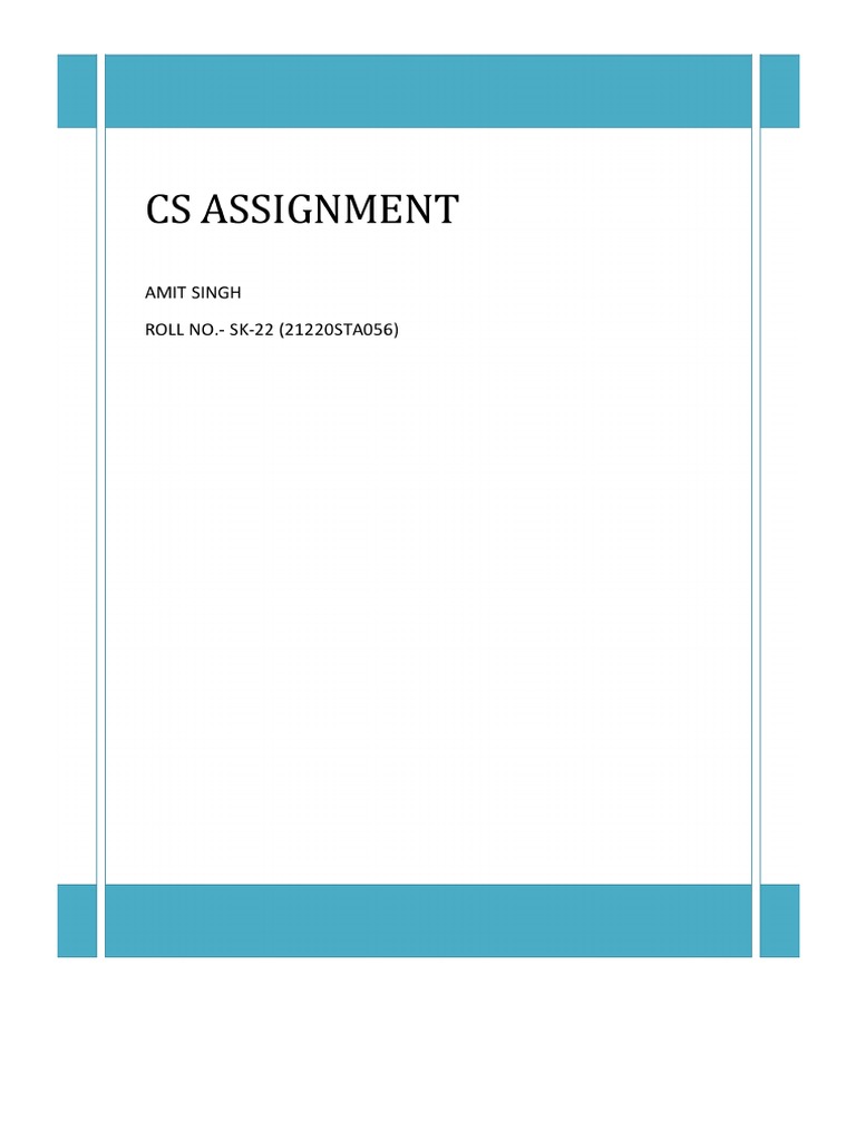 Cs Assignment 8 SK 22 | PDF