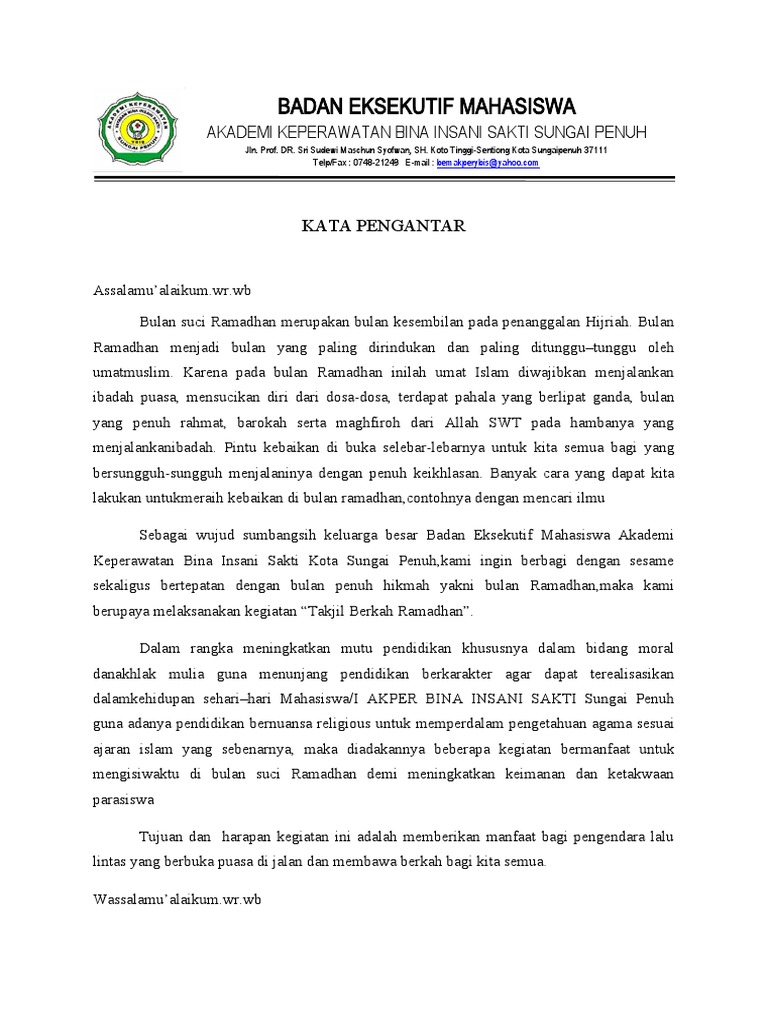 Proposal Bagi Takjil 2022 | PDF