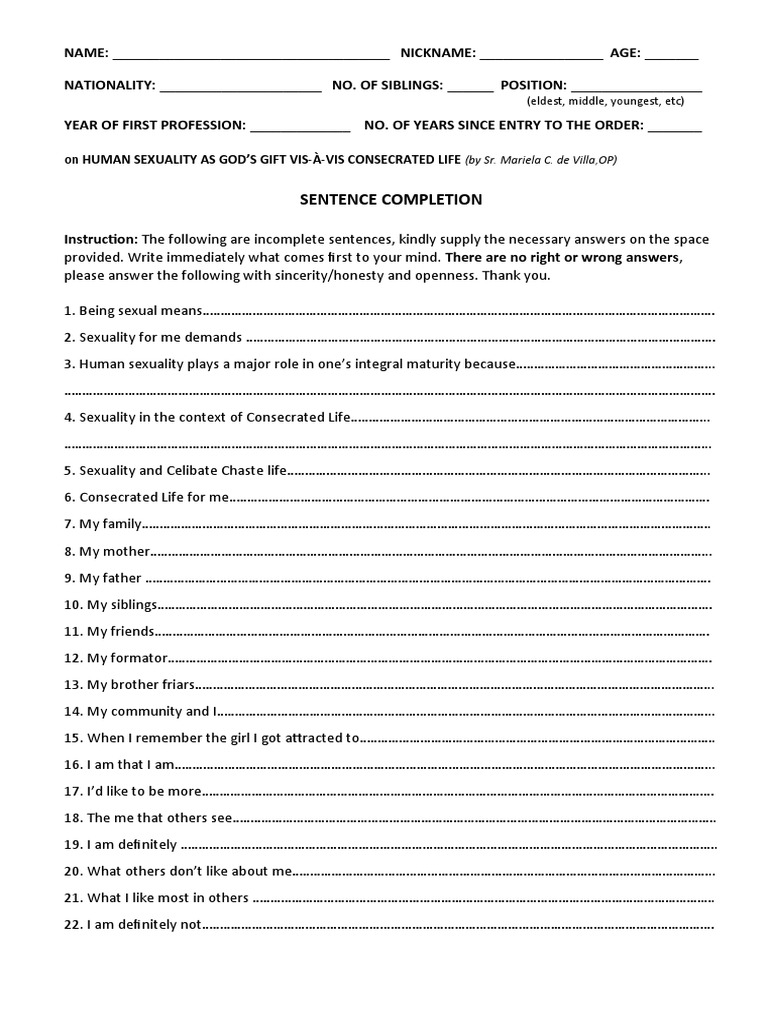 Sentence Completion For Monthly Recollection Topic | PDF