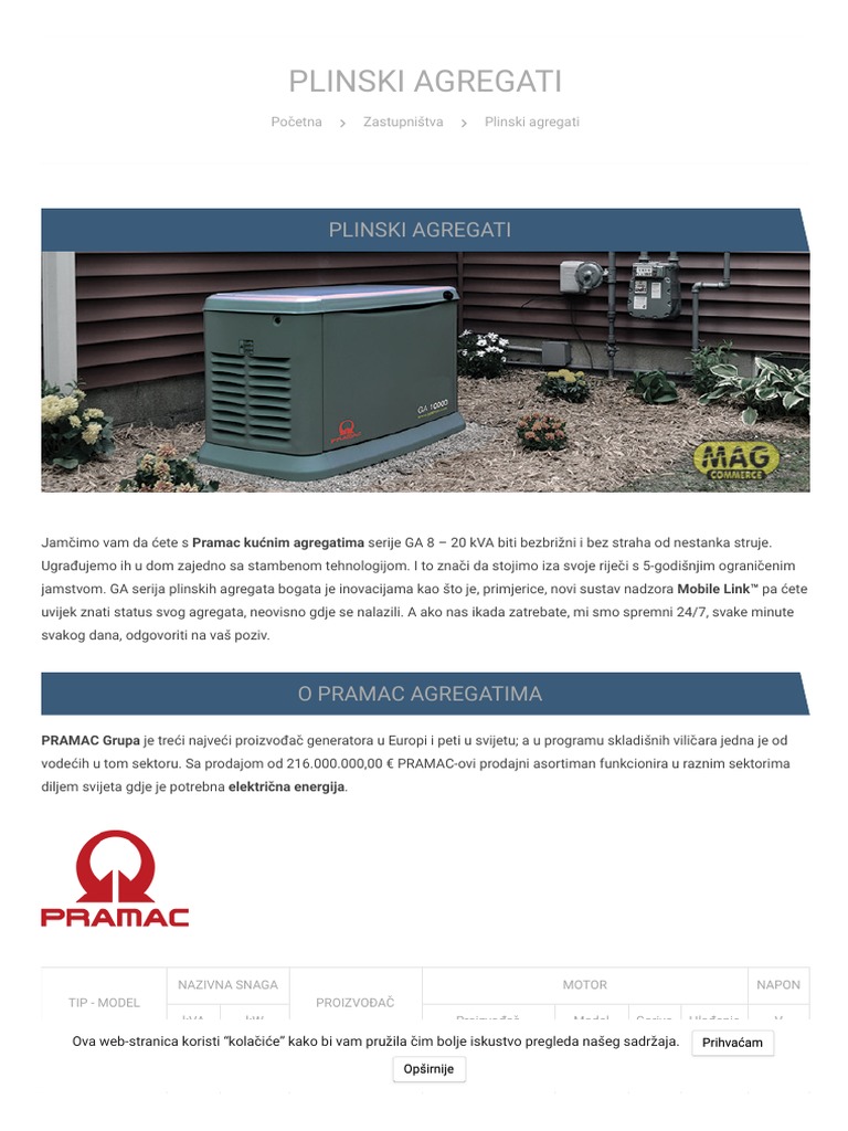 Plinski Agregati - MAG Commerce D.O.O. | PDF