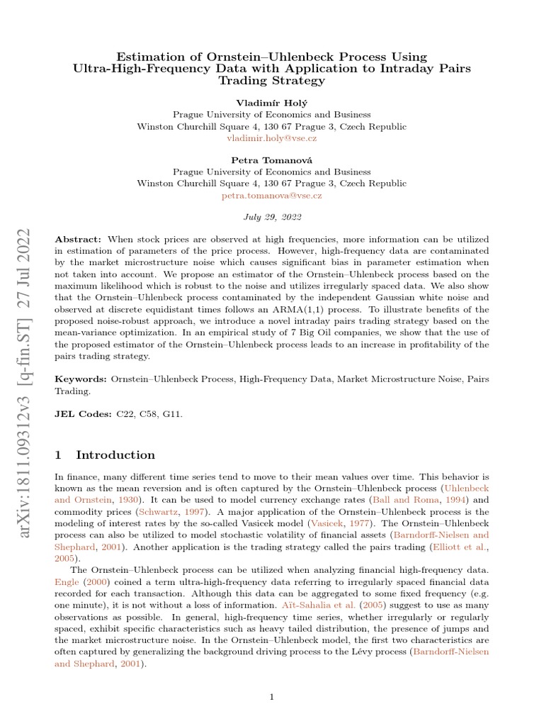 Estimation of Ornstein-Uhlenbeck Process Using Ultra-High-Frequency ...