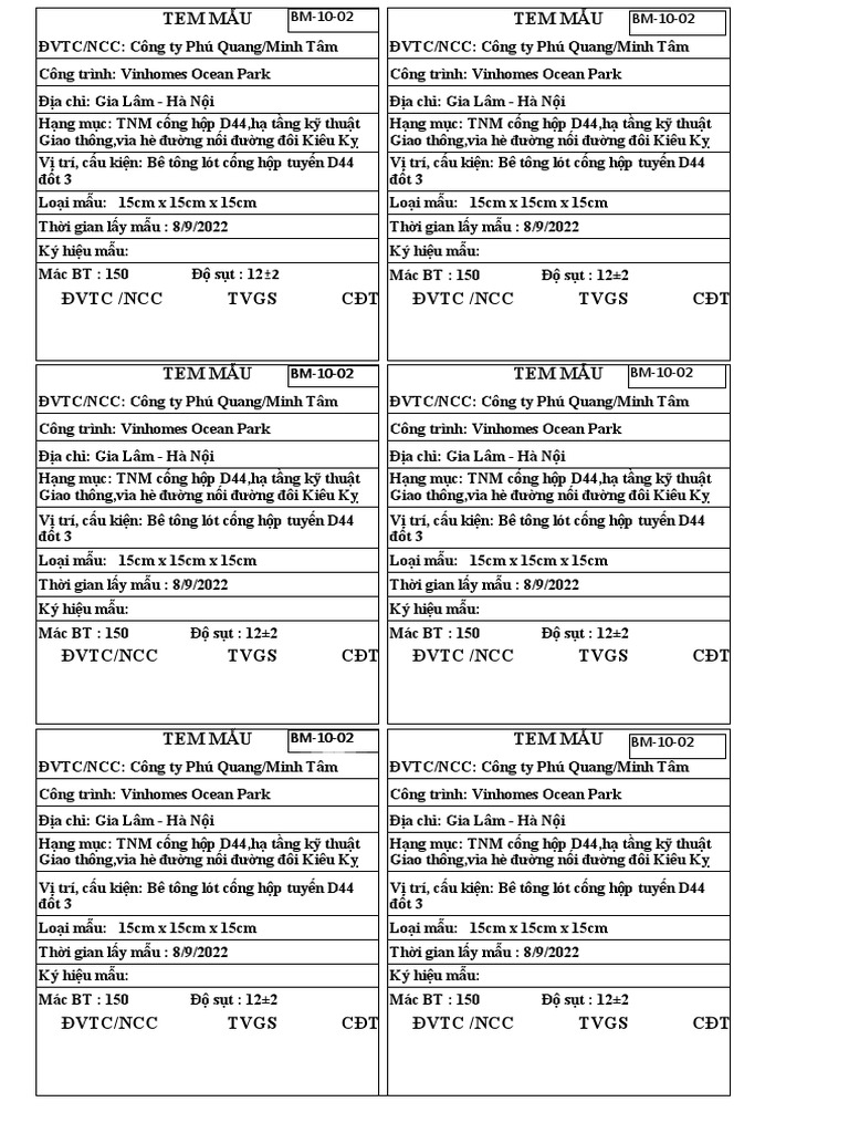 Tem Mau Be Tong | PDF