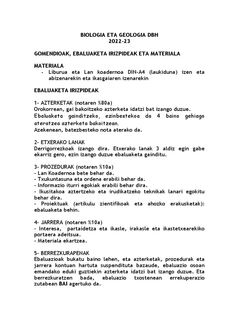 Bio-Geo DBH | PDF