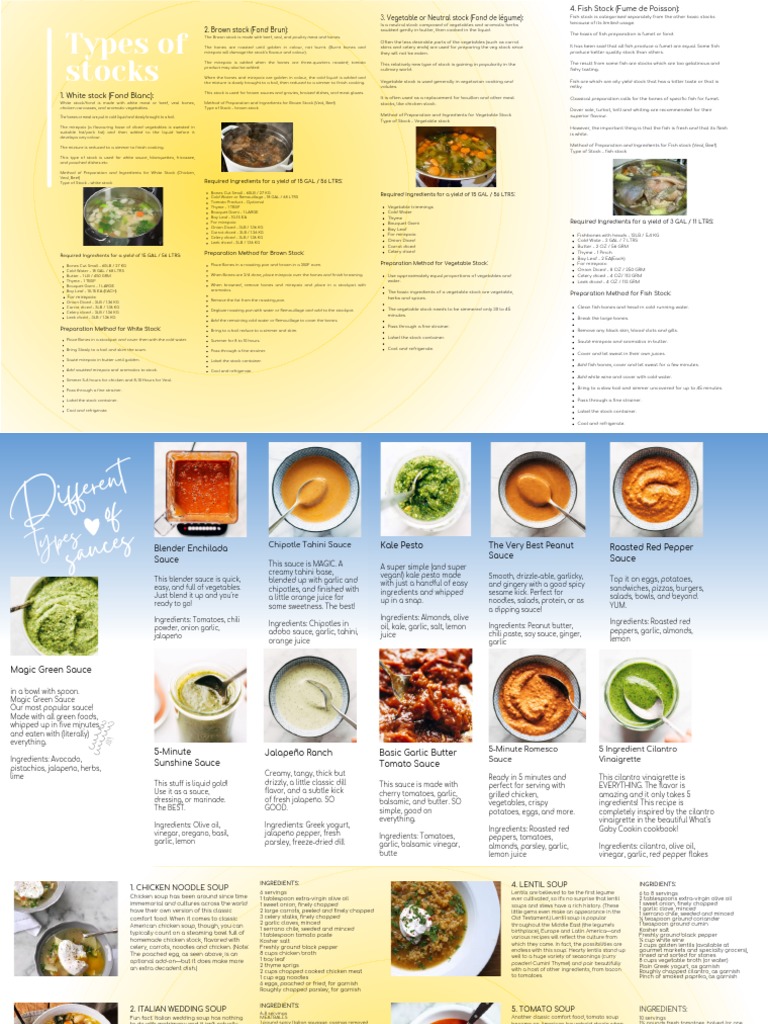 Types of Stocks | PDF | Stock (Food) | Chicken Soup