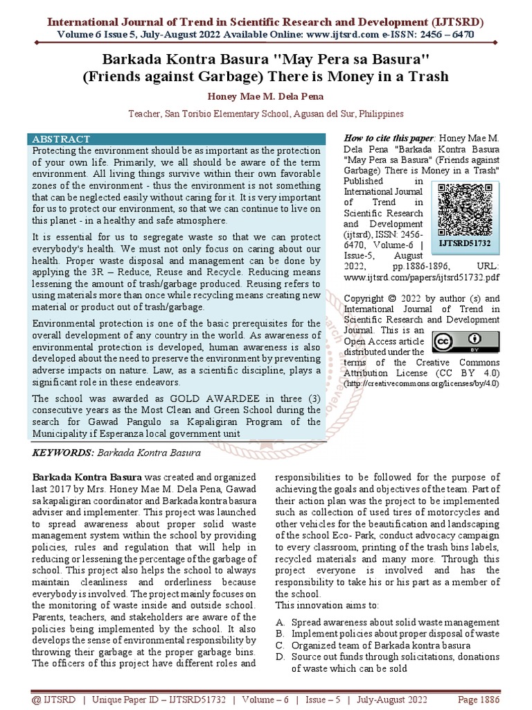 Barkada Kontra Basura May Pera Sa Basura Friends Against Garbage There Is Money in A Trash | PDF ...