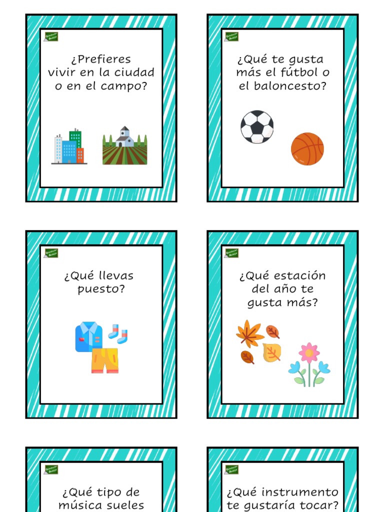 Tarjetas Conversacion | PDF